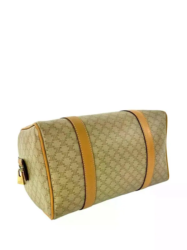Celine 20th Century Macadam Coated Canvas Boston Bag - Neutrals