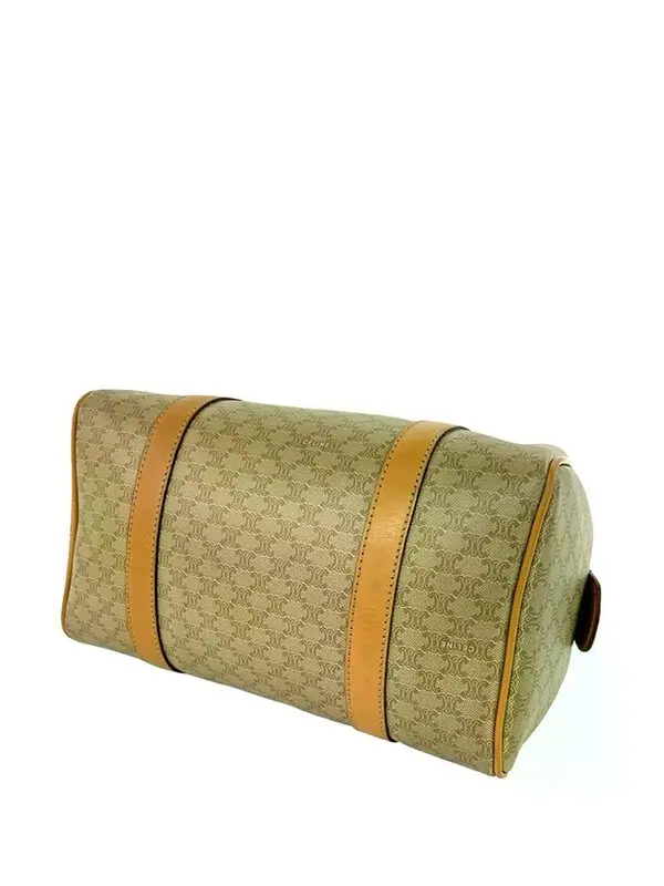 Celine 20th Century Macadam Coated Canvas Boston Bag - Neutrals