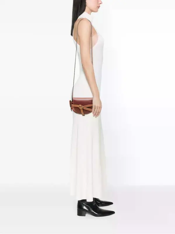 Loewe 2019 Mini Tricolor Leather Gate Crossbody Bag - Red