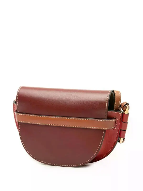 Loewe 2019 Mini Tricolor Leather Gate Crossbody Bag - Red