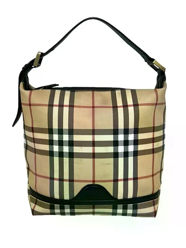 Burberry 20th Century House Check Coated Canvas Handbag - Neutrals