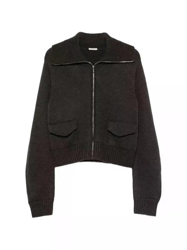 LAMRONS Flap-pocket Zip-up Cardigan