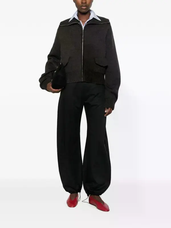 LAMRONS Flap-pocket Zip-up Cardigan