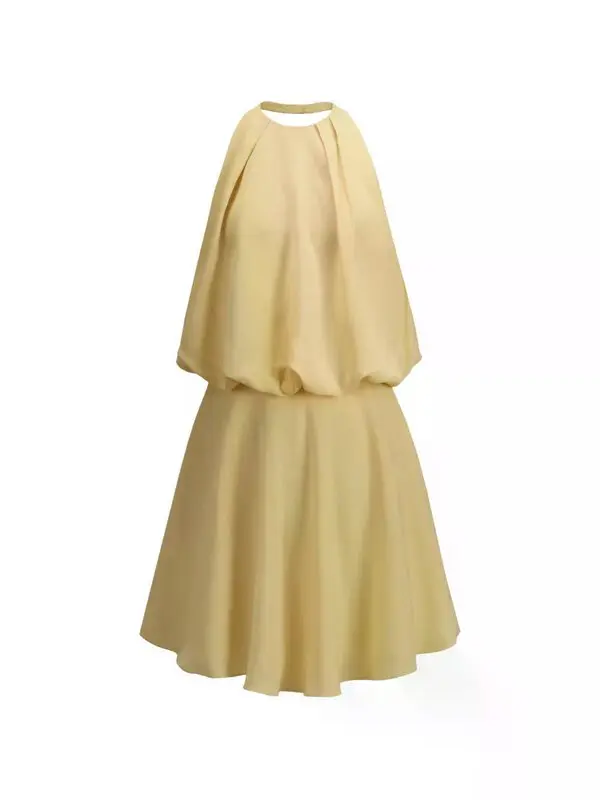 THE ARKOW Camille Halterneck Mini Dress - Yellow