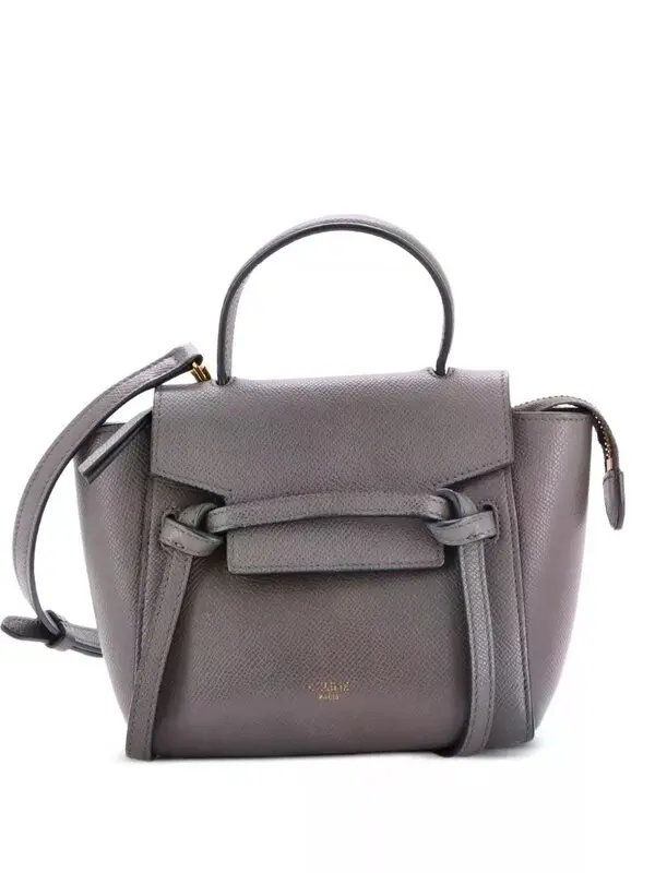 Celine Textured Leather Belt Bag Pico Shoulder Bag - Grey