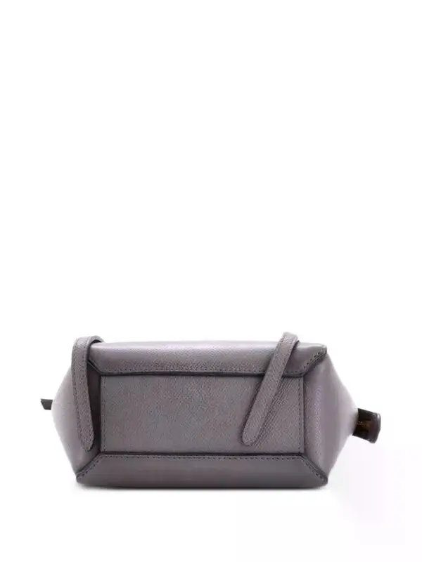 Celine Belt Bag Textured Leather Pico Shoulder Bag - Grey