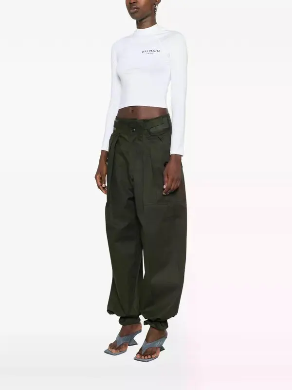 Balmain Logo-print Cropped T-shirt