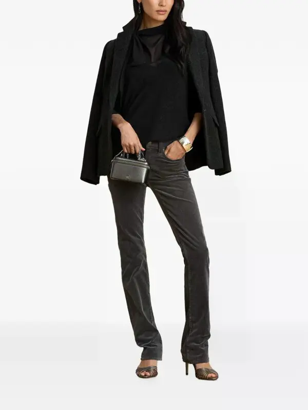 Ralph Lauren Sheer Pinstripe-pattern Blouse