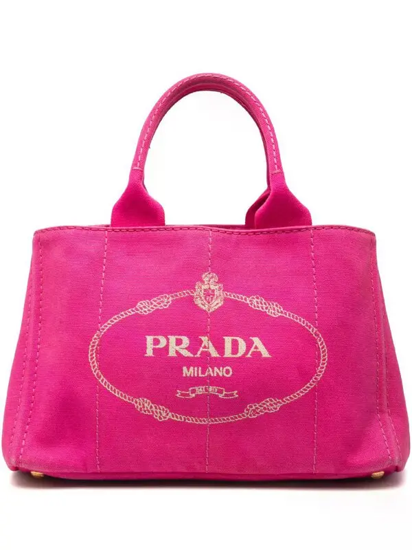 Prada 2013-2026 Canvas Canapa Logo Tote Satchel
