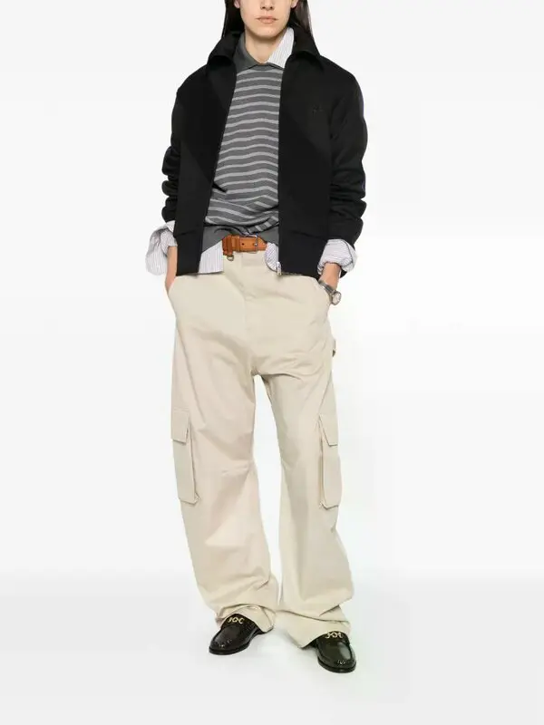WALES BONNER Side-stripe Zip-up Sweatshirt