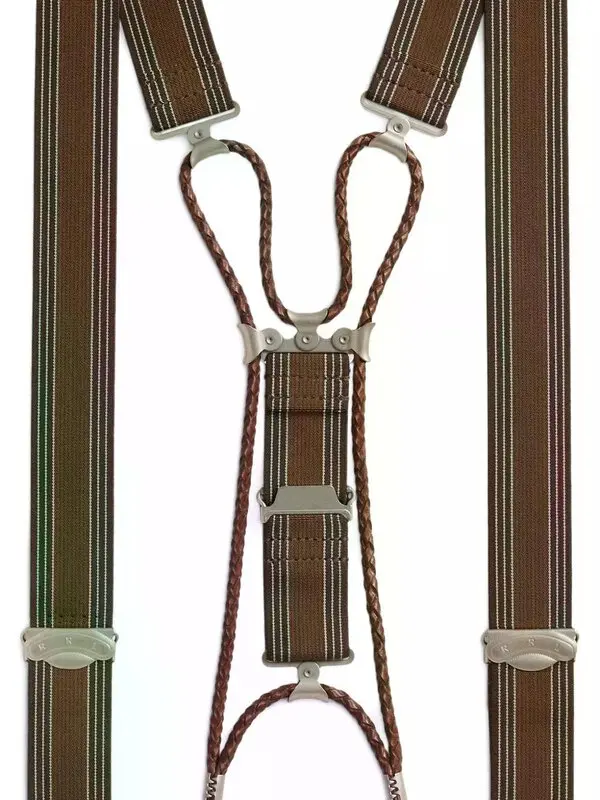 Ralph Lauren Shaw Striped Leather-trim Braces