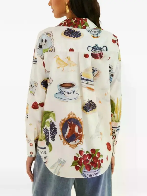 Farm Rio Off-white Country Table Buttoned Shirt