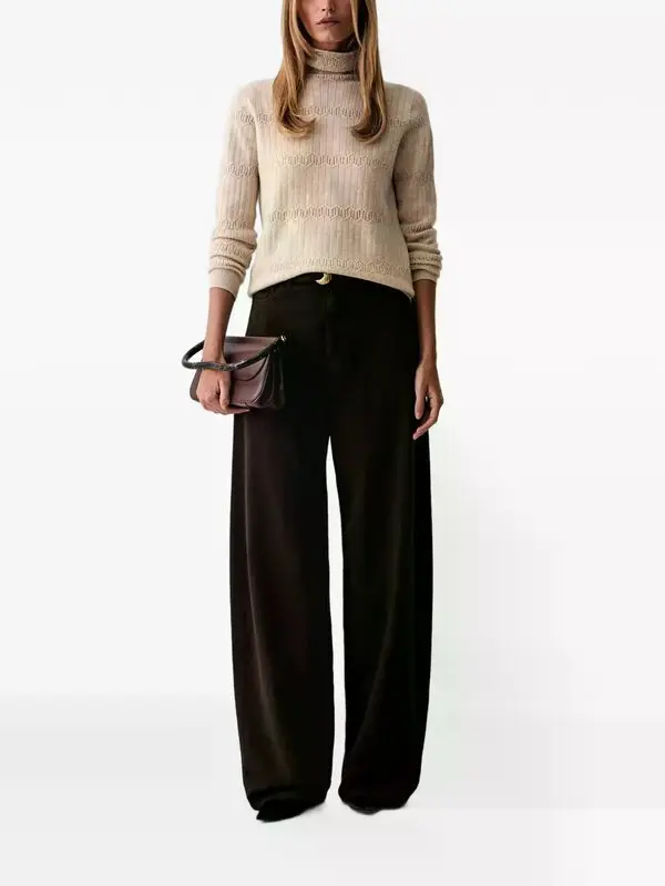 TWINSET Pointelle-knit Roll-neck Sweater