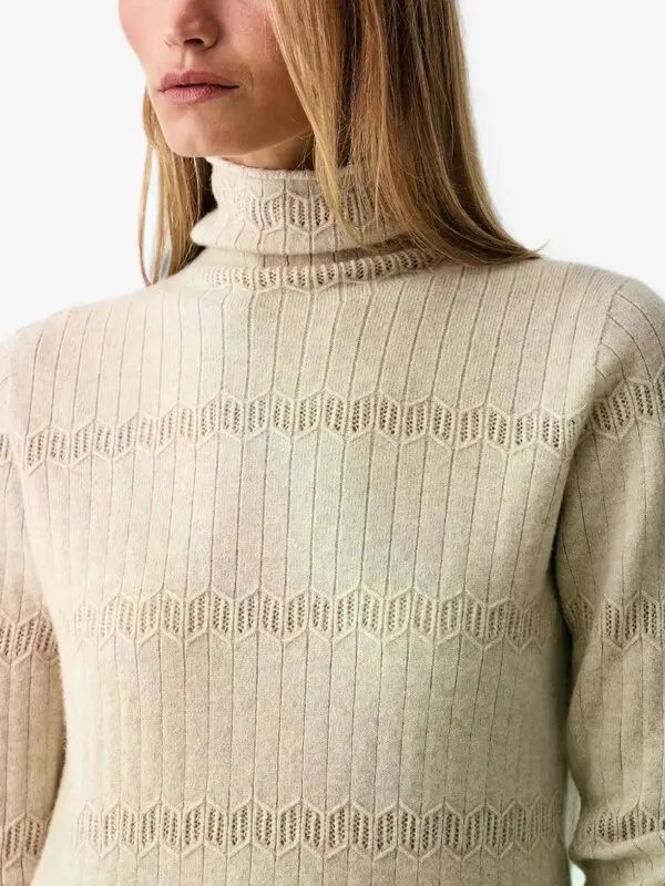 TWINSET Pointelle-knit Roll-neck Sweater