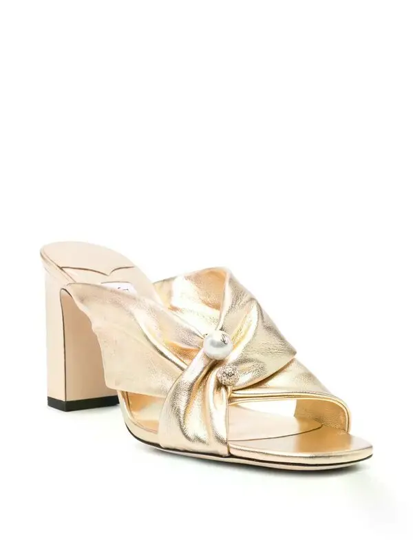 JIMMY CHOO Rafi Pearl-embellished Sandals - Gold
