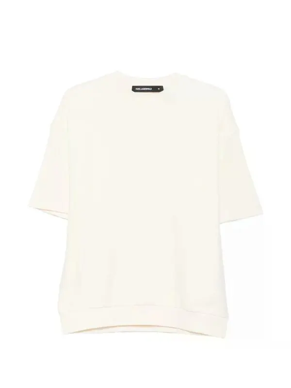 Karl Lagerfeld Logo-embroidered Ribbed-trim T-shirt