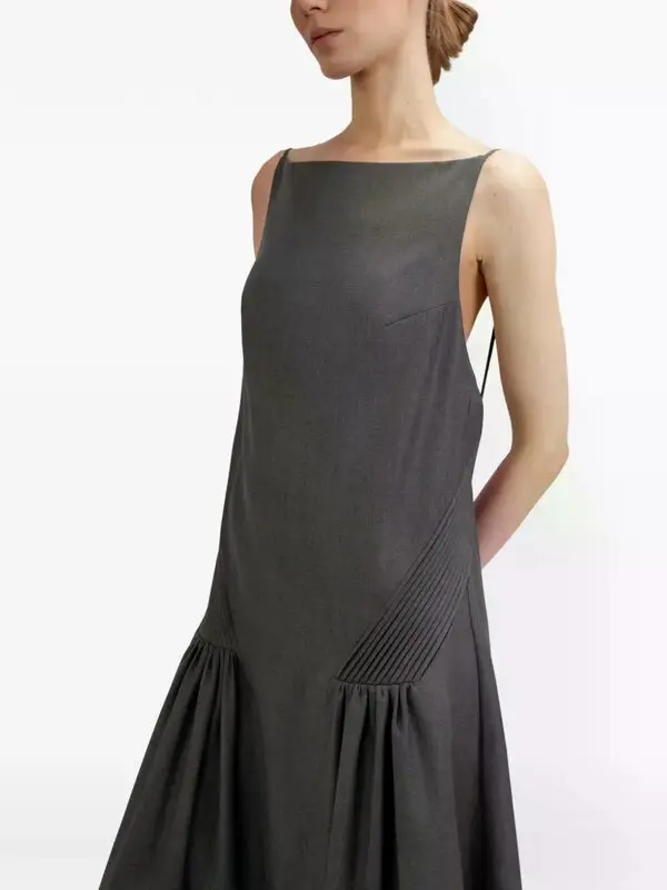 THE ARKOW Vera Open-back Pleated Maxi Dress