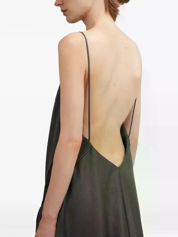 THE ARKOW Vera Open-back Pleated Maxi Dress