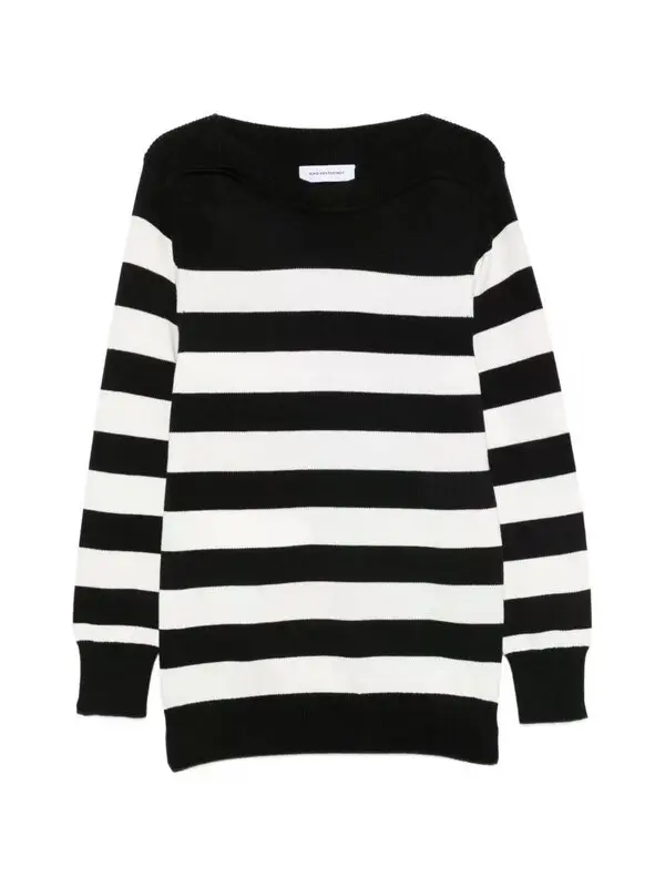 KIKO KOSTADINOV Horizontal-stripe Boat-neck Sweater - Black
