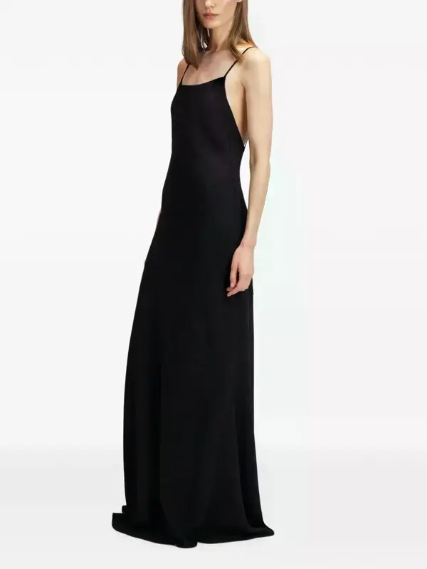 THE ARKOW Laura Open-back Crepe Maxi Dress - Black