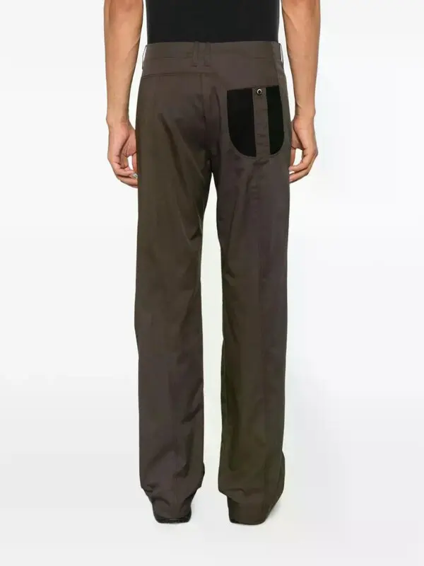 KIKO KOSTADINOV Contrast-panel Straight-leg Trousers - Brown