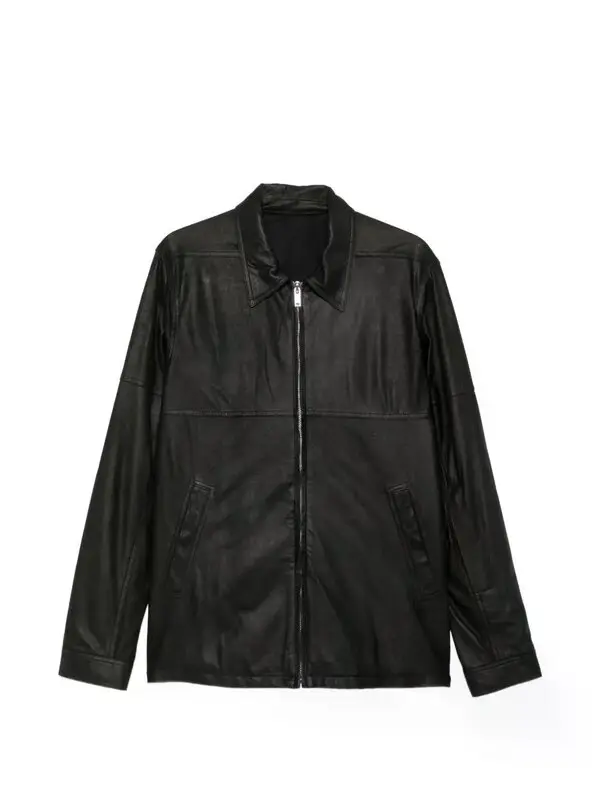 Rick Owens Leather Zip-up Jacket - Black