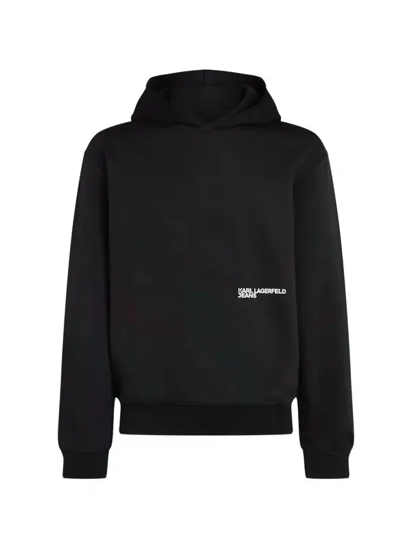 Karl Lagerfeld Logo Print Hoodie - Black