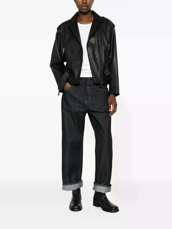Emporio Armani Belted Leather Jacket