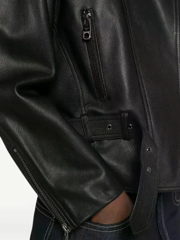 Emporio Armani Belted Leather Jacket
