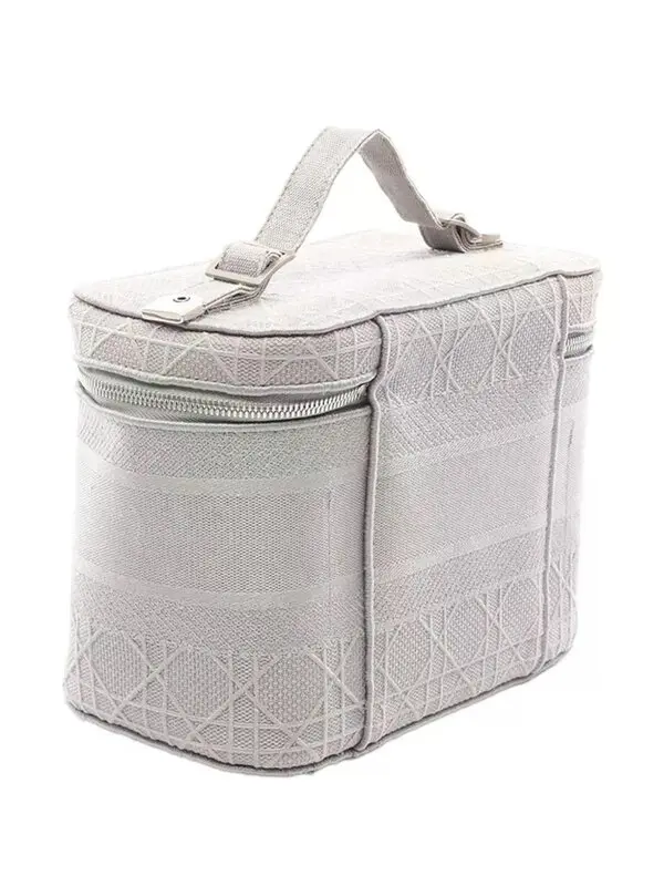 Dior 2020-2026 Canvas Cannage Diortravel Case Vanity Bag - Grey
