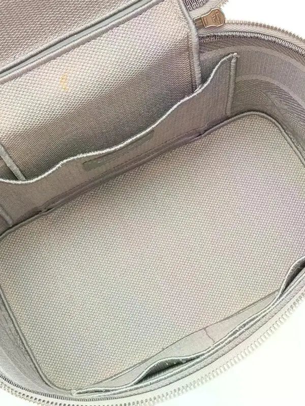Dior 2020-2026 Canvas Cannage Diortravel Case Vanity Bag - Grey