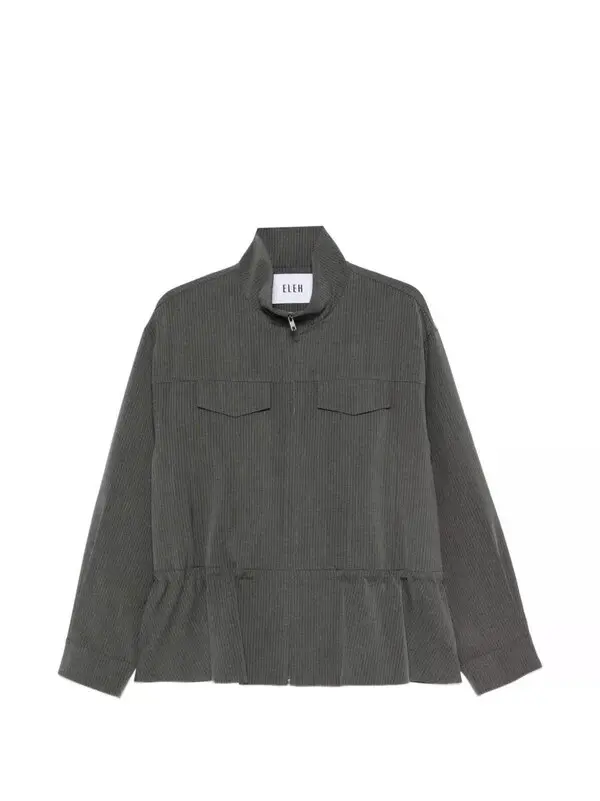 ELEH Pinstripe Drawstring-waist Jacket