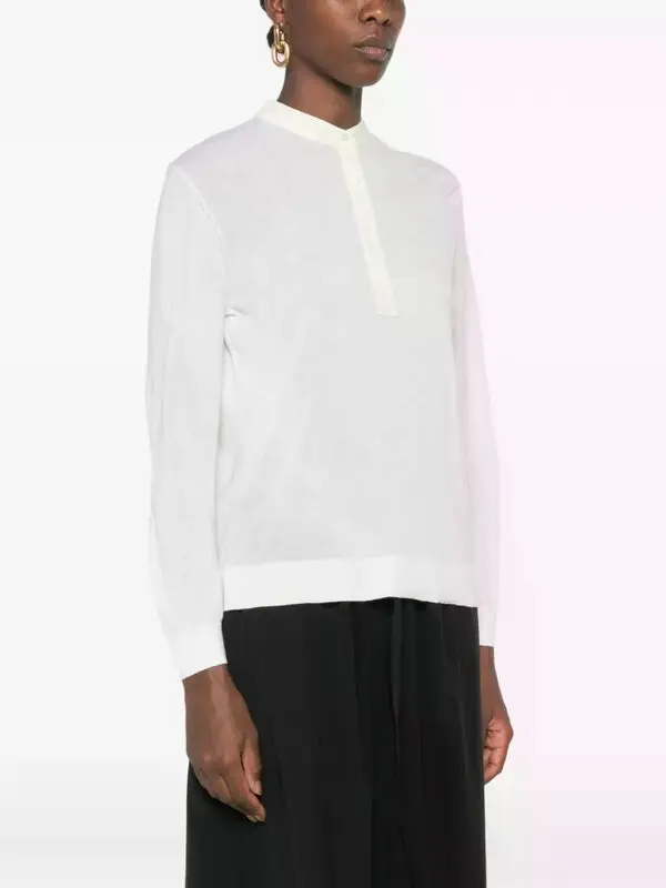 TOTEME Button-placket Long-sleeve Sweater
