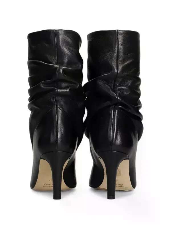 THE SELLER Ruched Pointed-toe Leather Boots