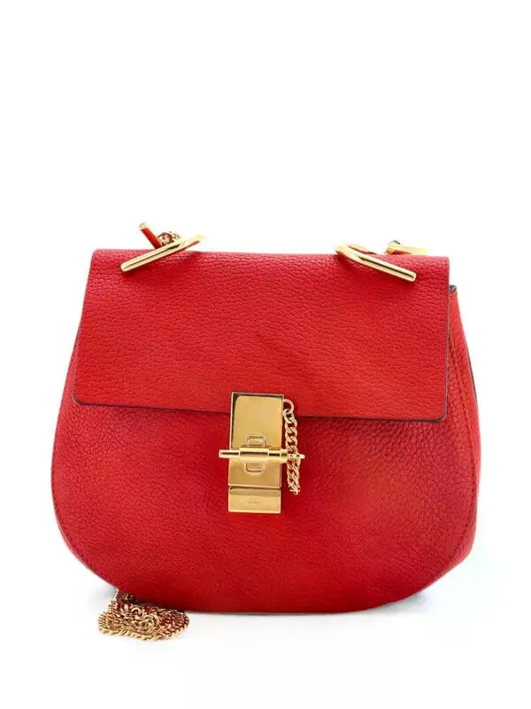 Chloé Drew Leather Small Crossbody Bag - Red