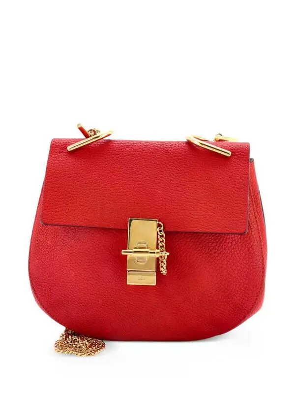 Chloé Drew Leather Small Crossbody Bag - Red