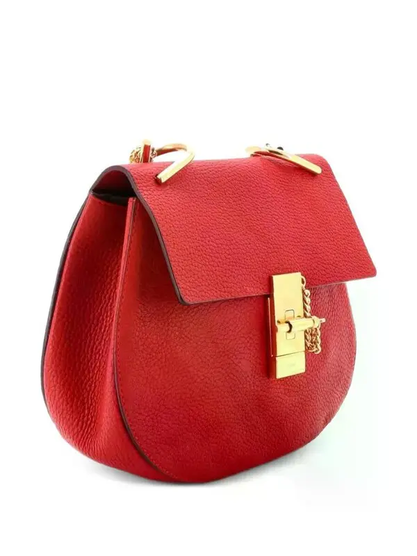 Chloé Drew Leather Small Crossbody Bag - Red