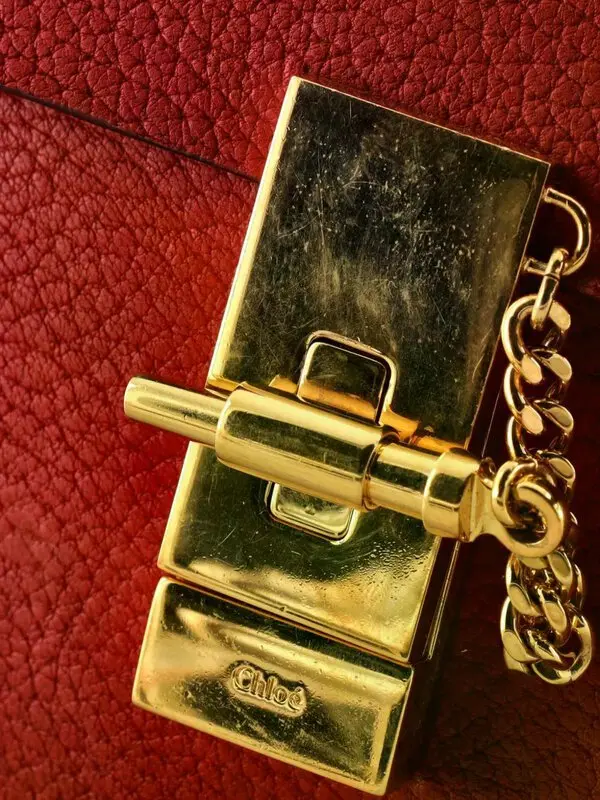 Chloé Drew Leather Small Crossbody Bag - Red