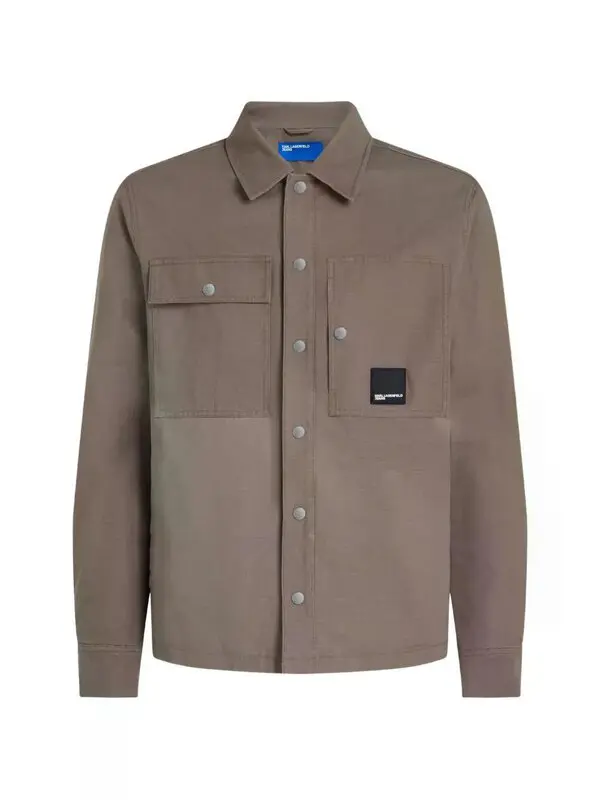 Karl Lagerfeld Logo-patch Shirt Jacket - Brown