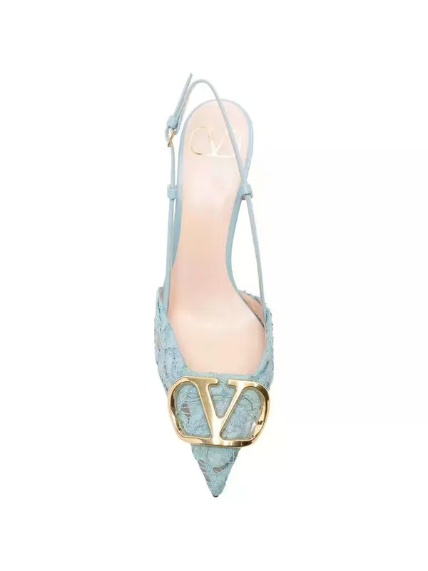 Valentino Garavani Lace Panel Slingback Pumps