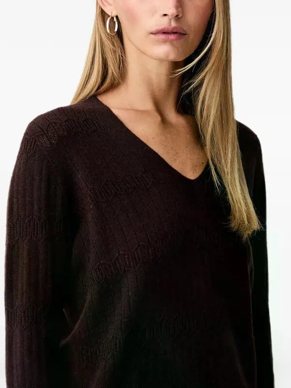TWINSET Chevron-knit V-neck Sweater