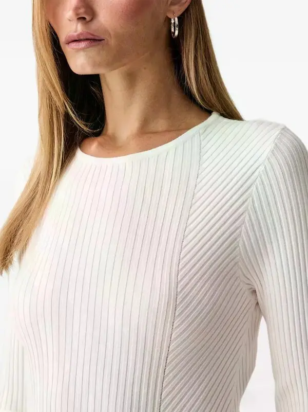 TWINSET Ribbed Sweater With Lace Trim - White