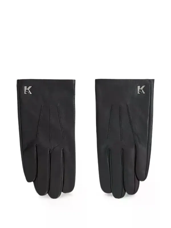 Karl Lagerfeld Logo-plaque Leather Gloves