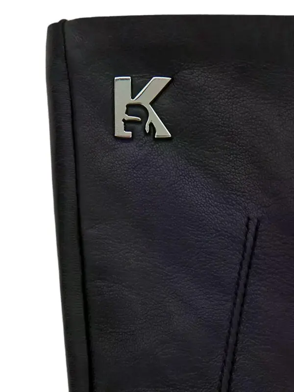 Karl Lagerfeld Logo-plaque Leather Gloves