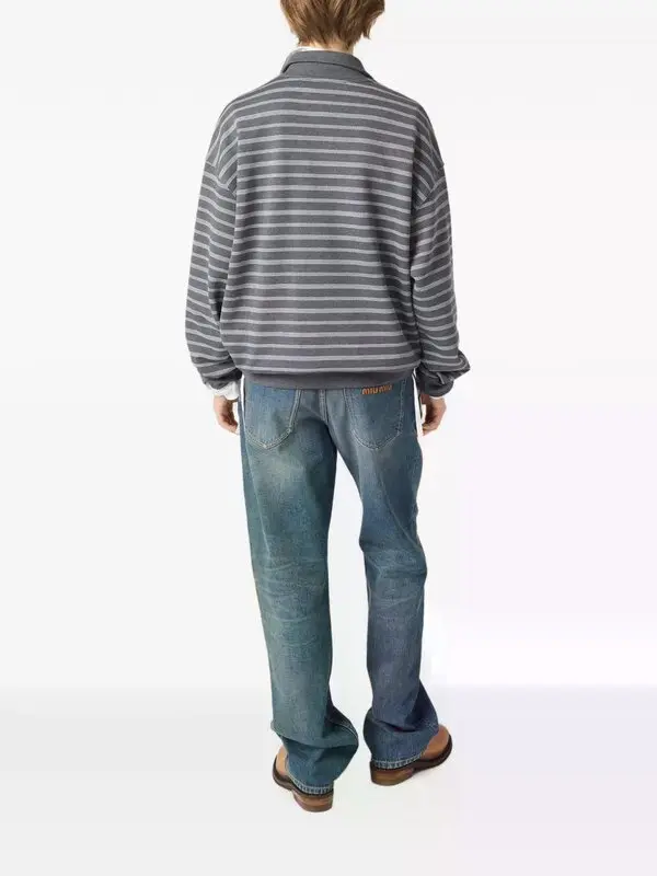 Miu Miu Striped Cotton Fleece Jacket