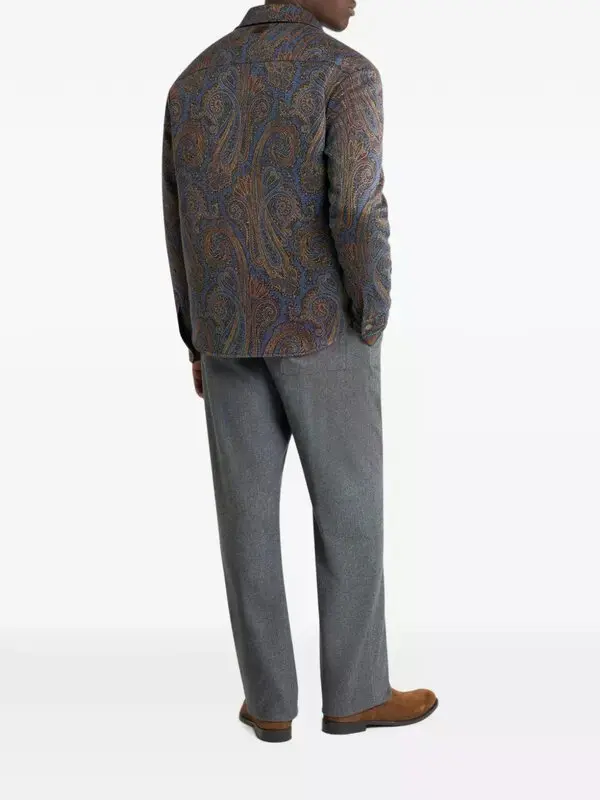 Etro Cotton-blend Jacquard Overshirt With Paisley Motif