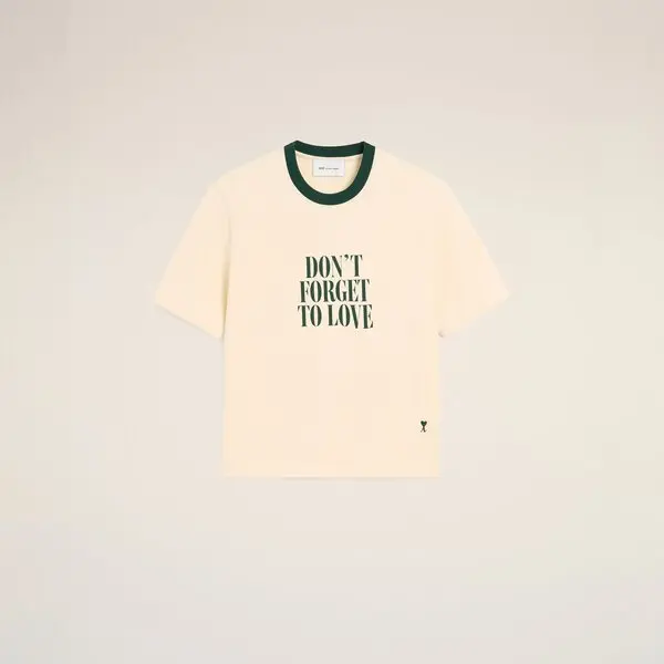 AMI Paris Don't Forget To Love" Printed T-shirt - Ivory
