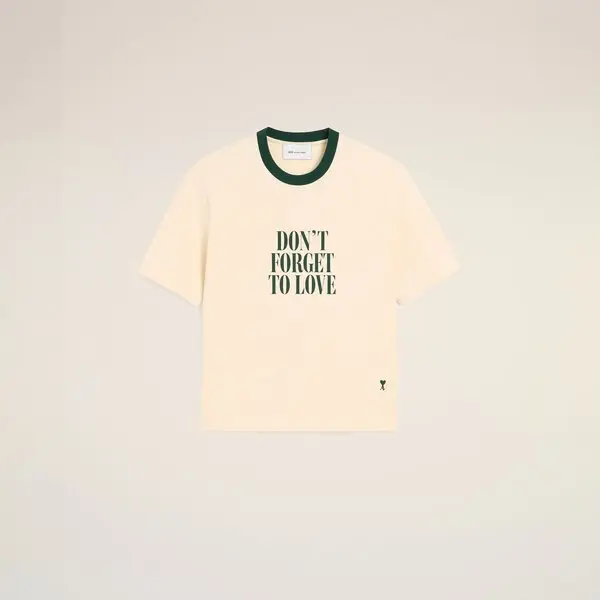 AMI Paris Don't Forget To Love" Printed T-shirt - Ivory