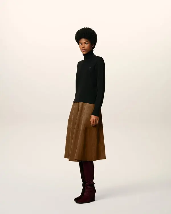 AMI Paris Black Wool De Coeur Turtle Neck Sweater Black