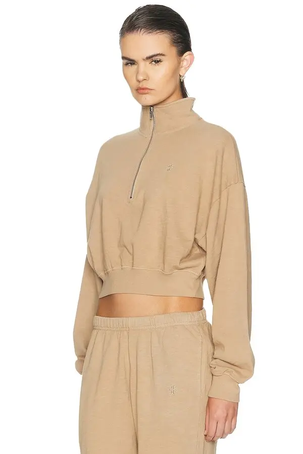 Eterne Cropped Half Zip Sweatshirt